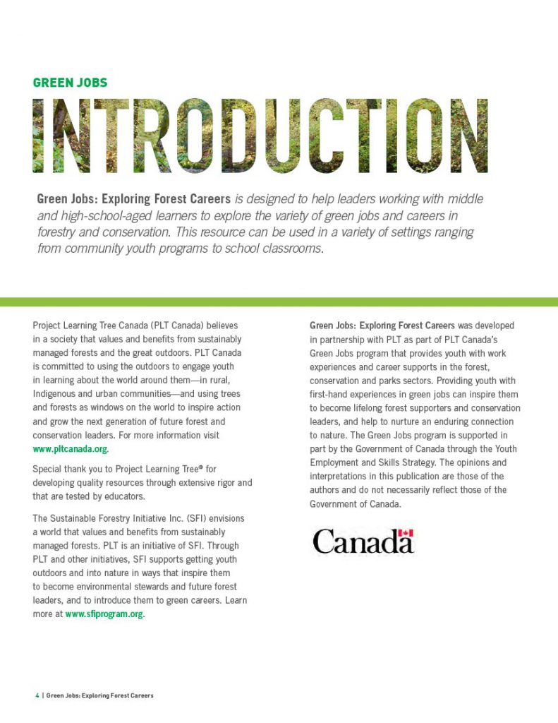 Green Jobs: Exploring Forest Careers - Project Learning Tree Canada