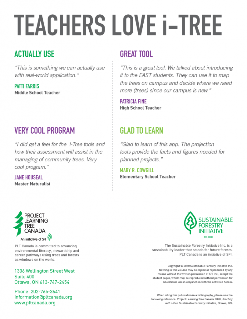 Teaching with i-Tree - Project Learning Tree Canada